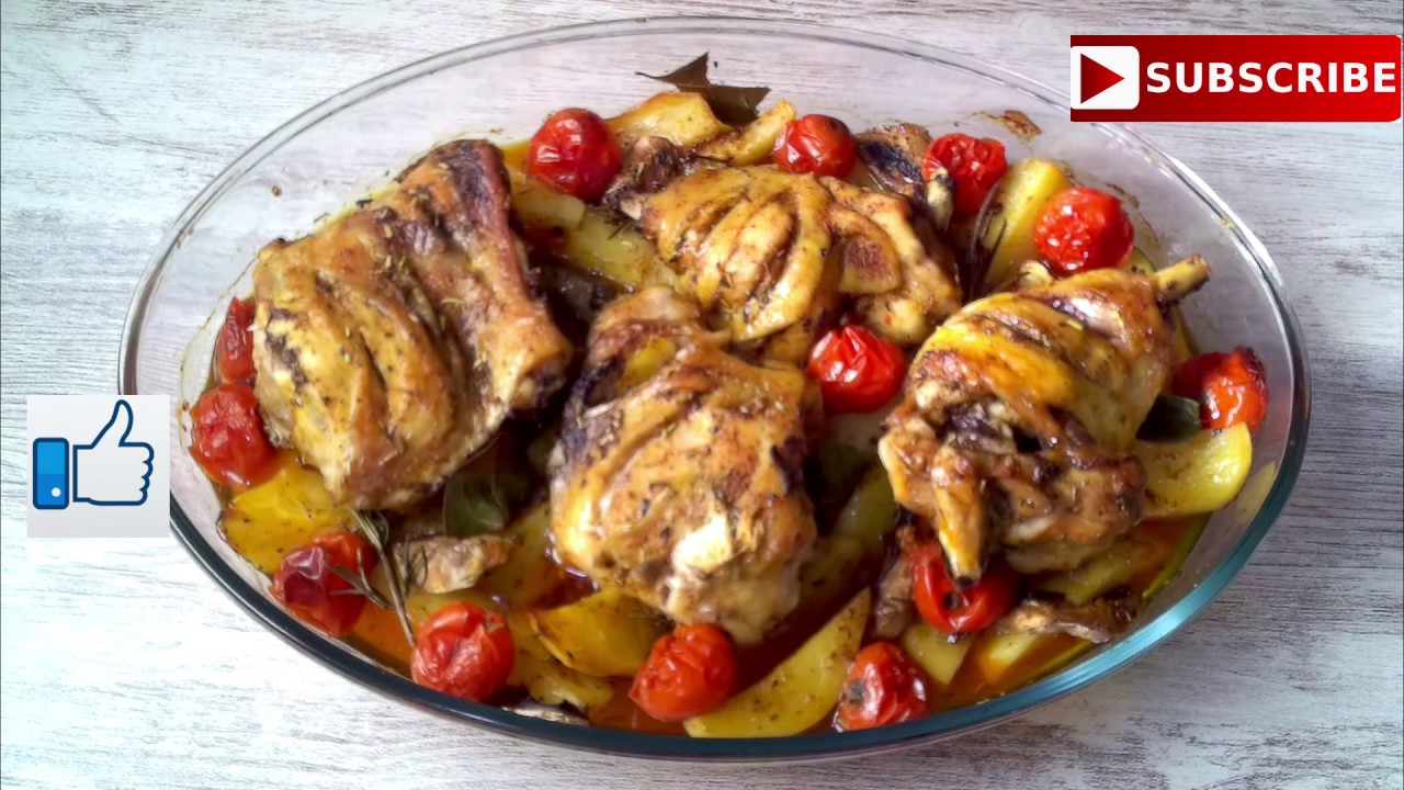 Los mejores Muslos de pollo al horno con guarnición | receta que ...