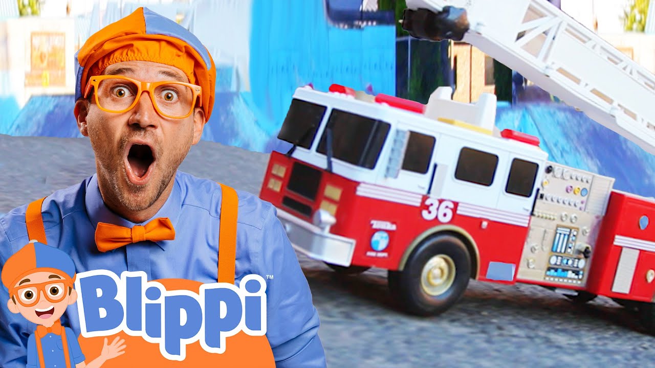 Blippi Firetruck Tour! | Learning About Vehicles For Children ...