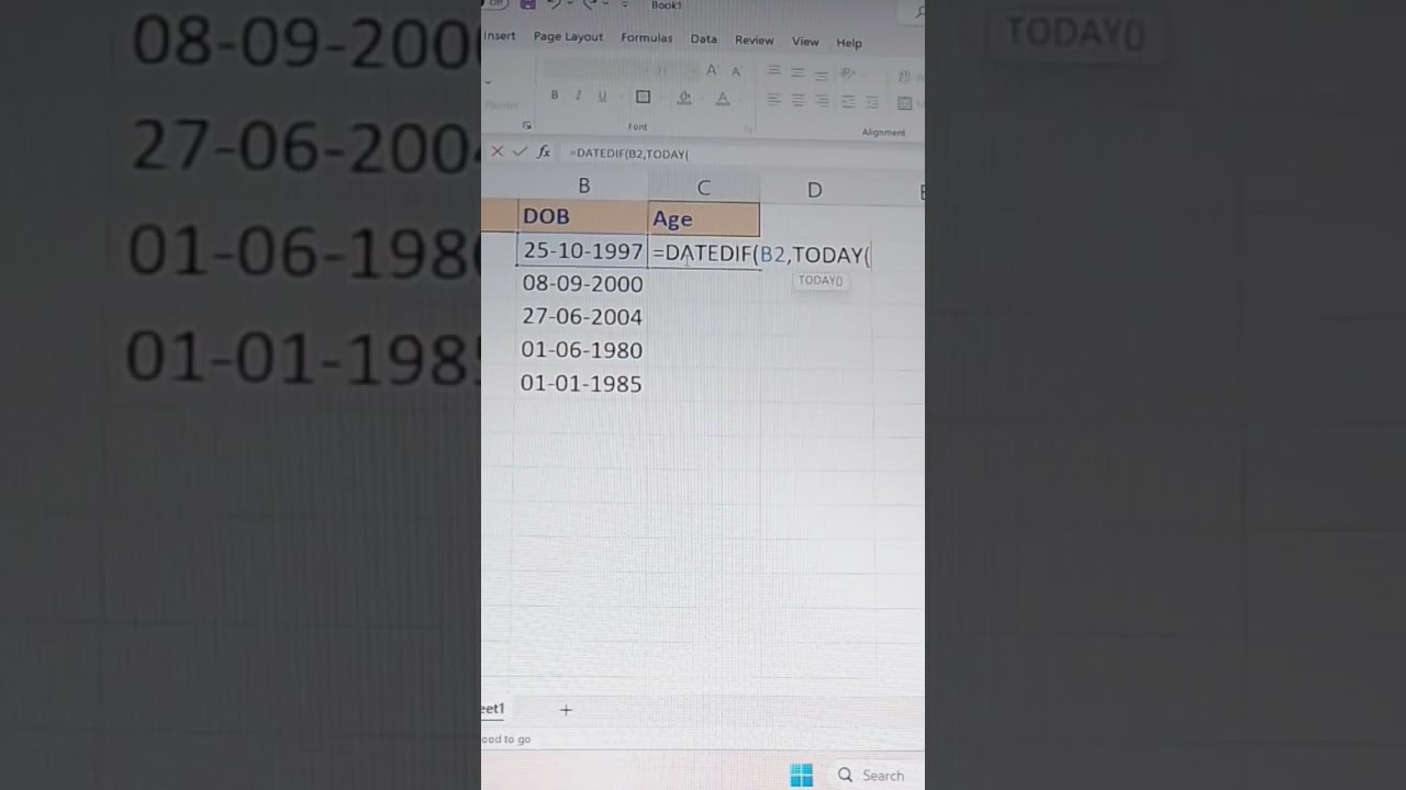 Age Calculate In Excel YouTube Age Calculate In Excel YouTube