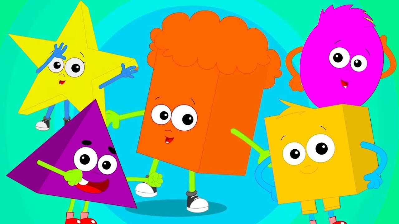 Ten Little Shapes, Counting Numbers & Nursery Rhymes for Children - YouTube