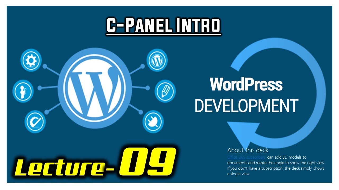 Lecture 09 Wordpress Cpanel Intro Youtube