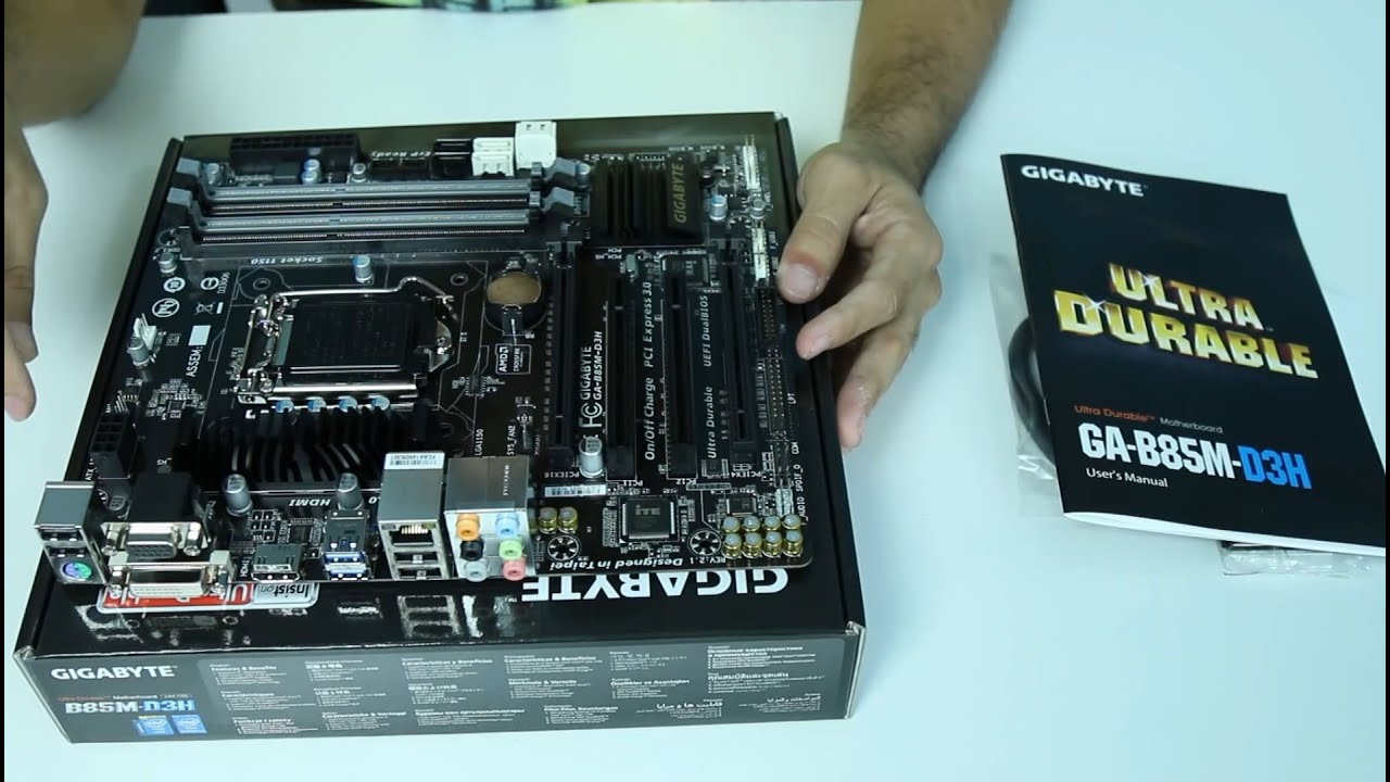Gigabyte GA B85M D3H Unboxing - YouTube