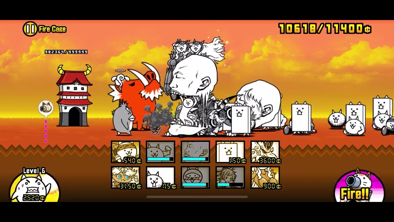 Battle cats: Fire Cage 3 Crown - YouTube