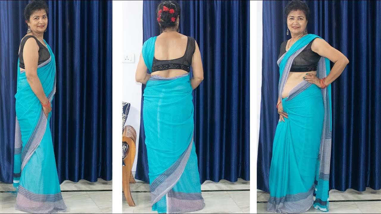 Ultra Low Waist Saree Draping - YouTube