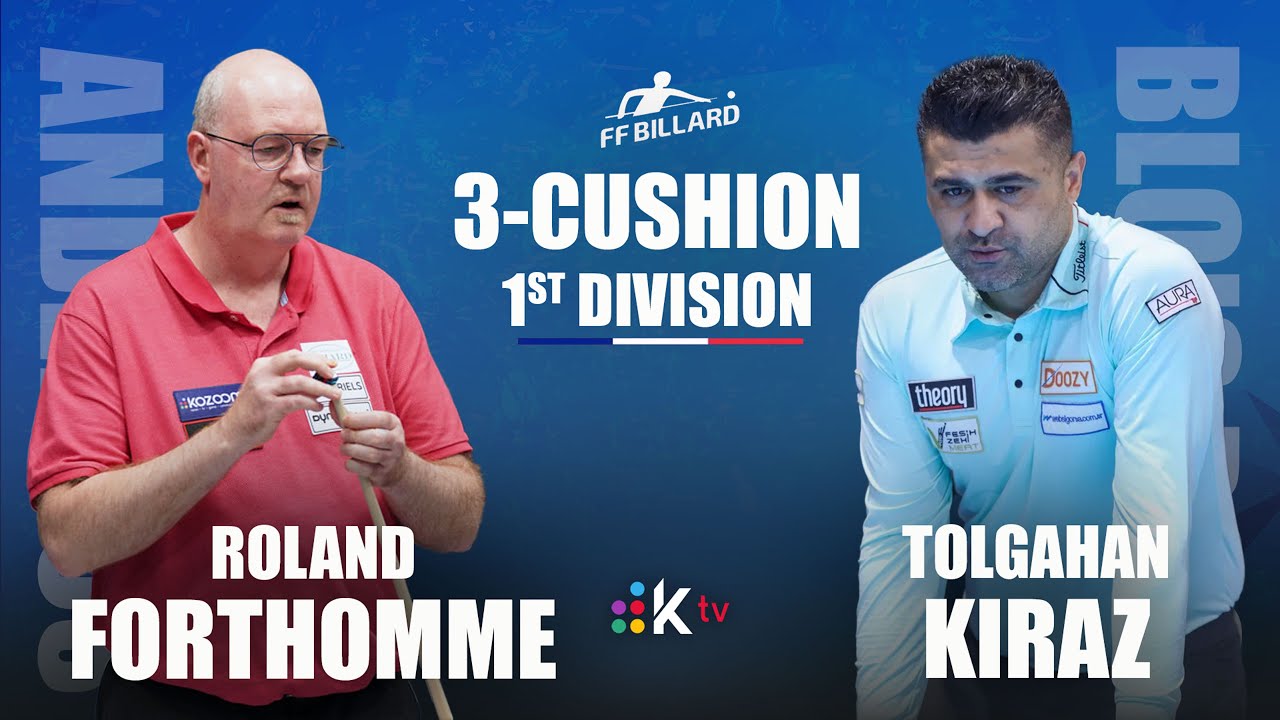 3-CUSHION French League 2024-2025 - Roland FORTHOMME (ANDERNOS) vs Tolgahan KIRAZ (BLOIS) - YouTube