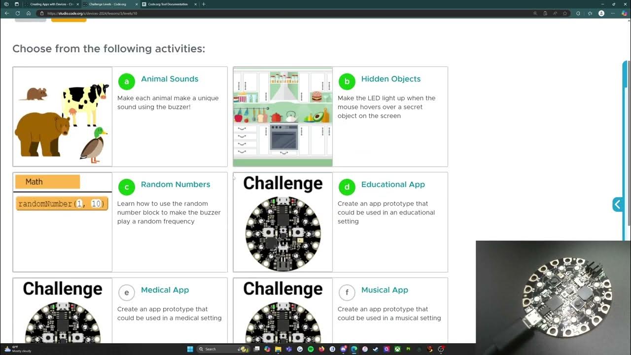 Code.org - Creating Apps with Devices - Circuit Playground:Lesson 3:The Circuit Playground ...