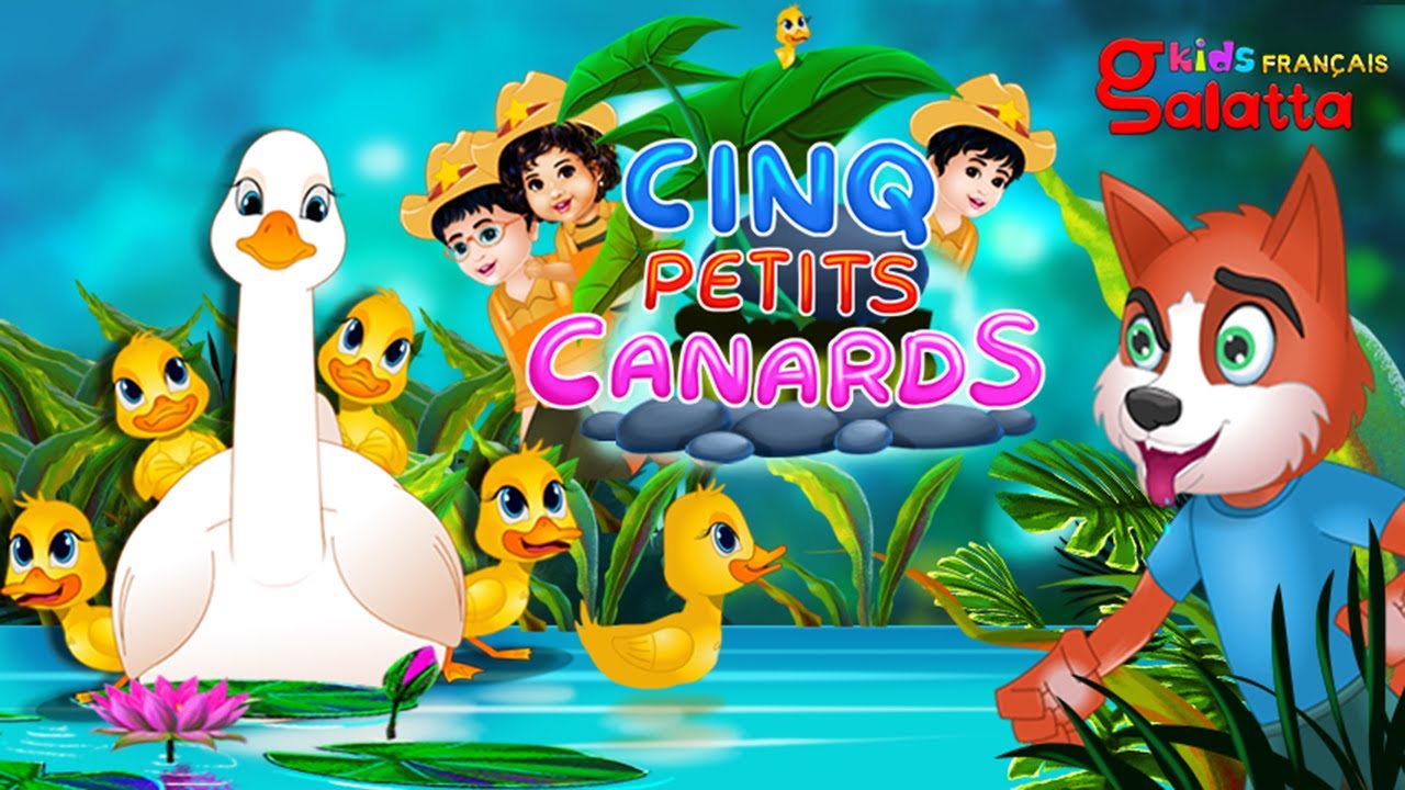 Cinq Petits Canards - Five Little Ducks | French Rhymes for Children ...