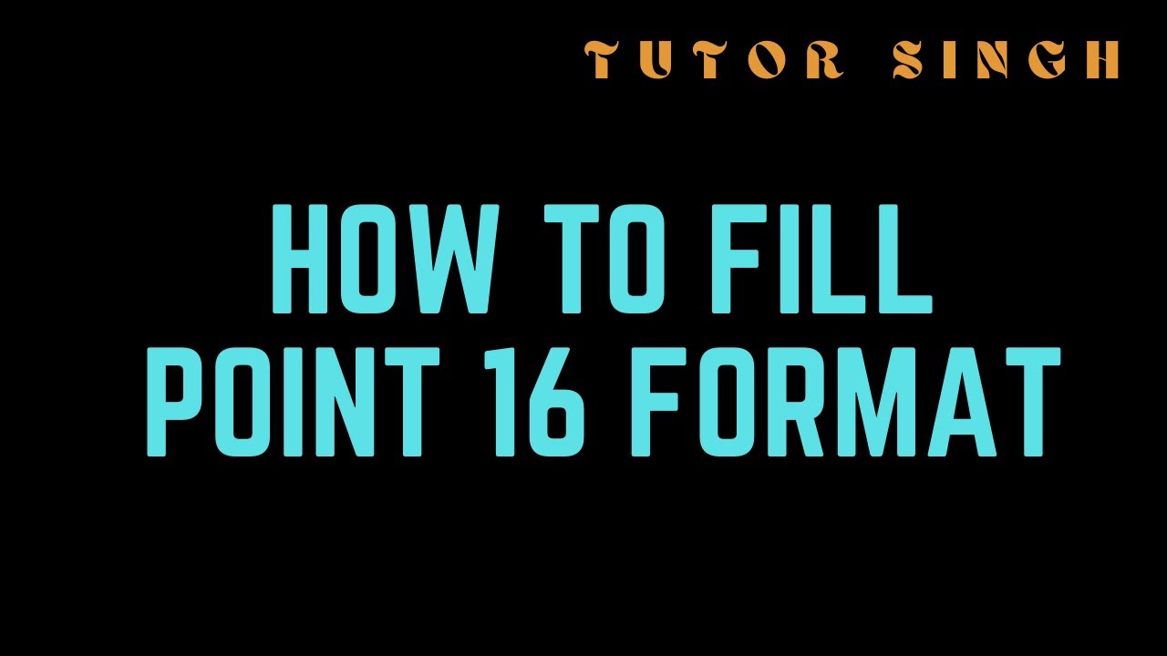 Point 16 Format | How to fill Point 16 Form| Format for Presiding ...