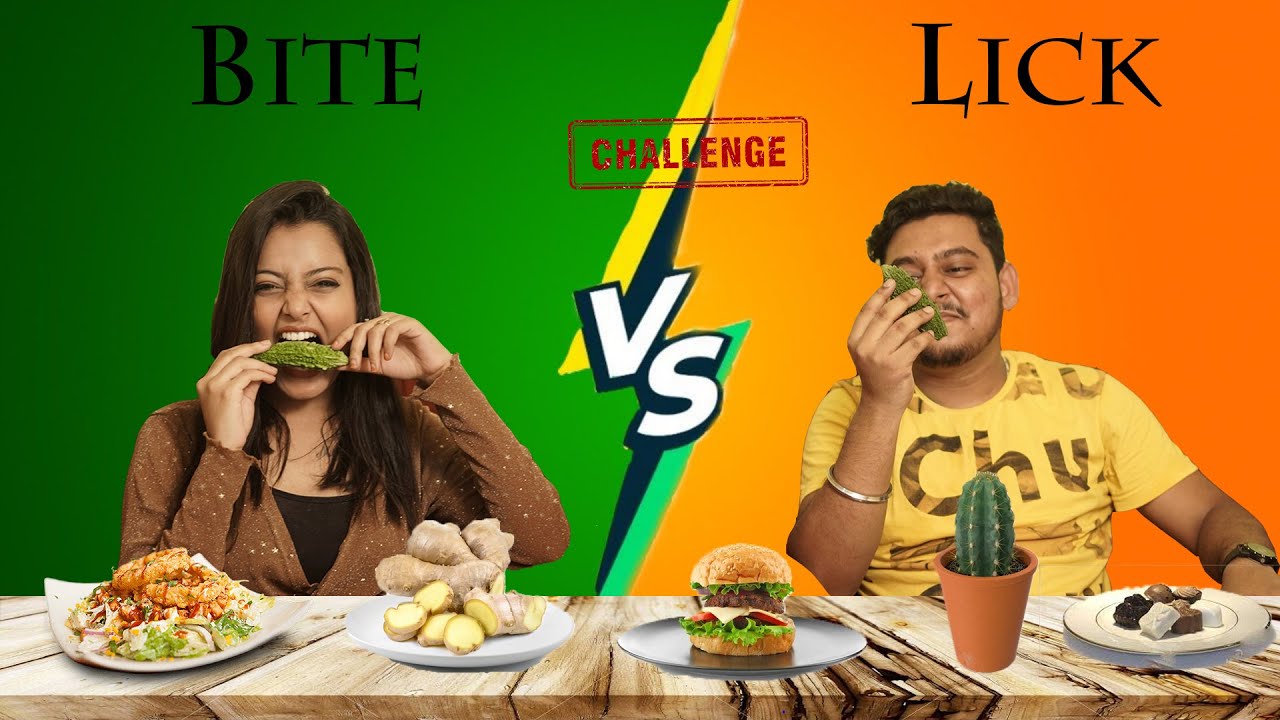 Lick & Bite Game | Weird food Challenge | Oh My Foodies - YouTube