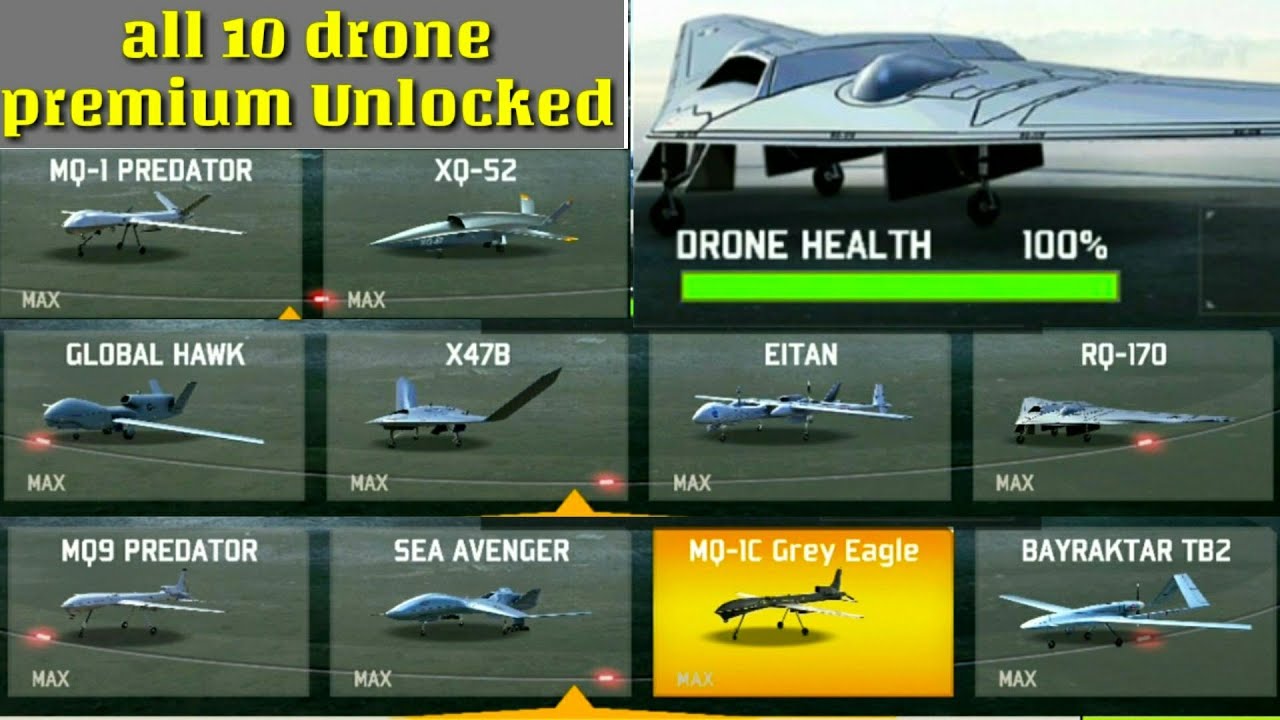 Drone Shadow Strike 3 All 10 Drone Premium Unlocked Fully Max Level New ...