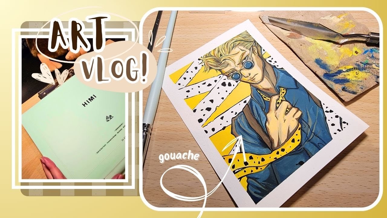 HIMI Gouache unboxing ASMR | Jujutsu Kaisen - Nanami Kento Painting 💙💛 ...