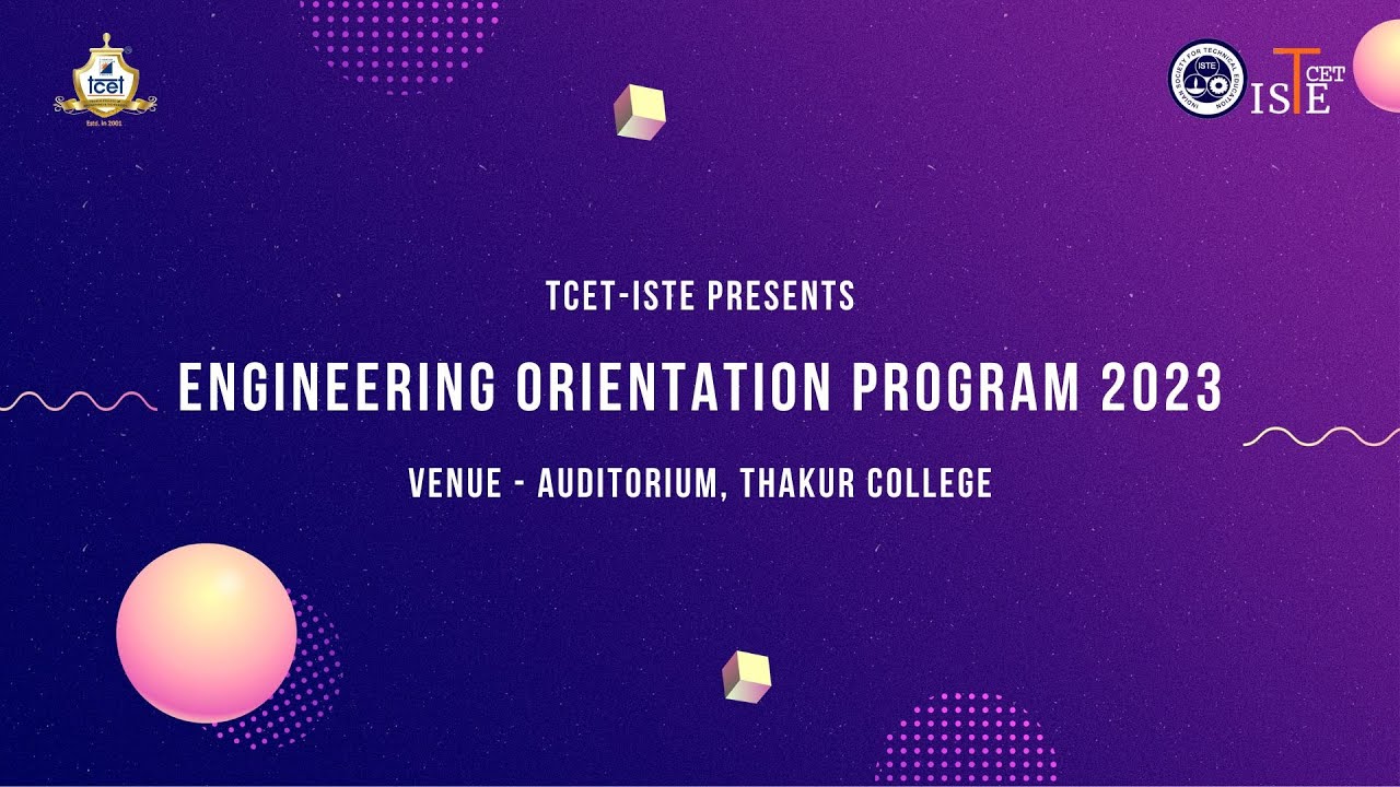 Orientation 2023 | TCET | ISTE | - YouTube