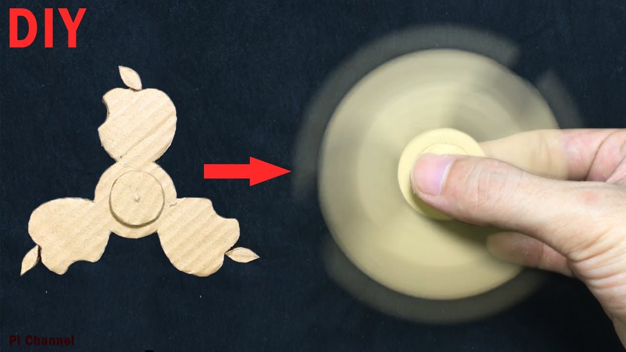 How To Make APPLE FIDGET SPINNER without Bearing !! Cardboard Fidget ...
