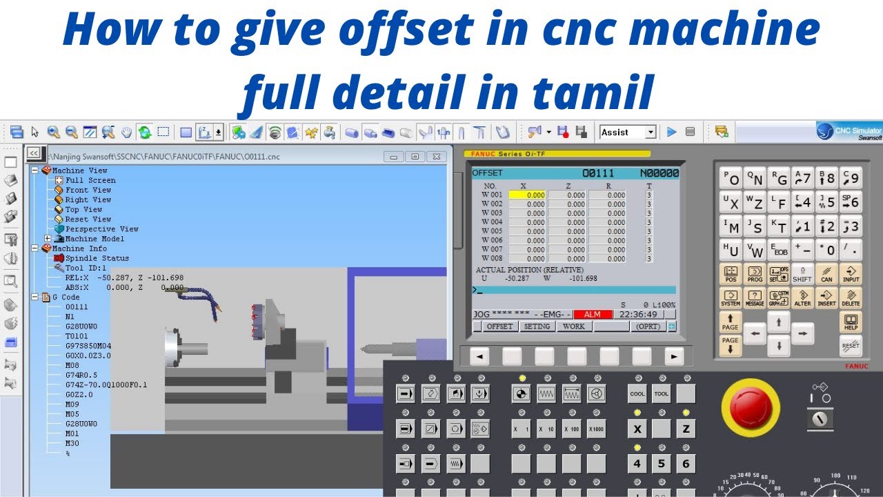 How to give offset in cnc machine full details in tamil - YouTube