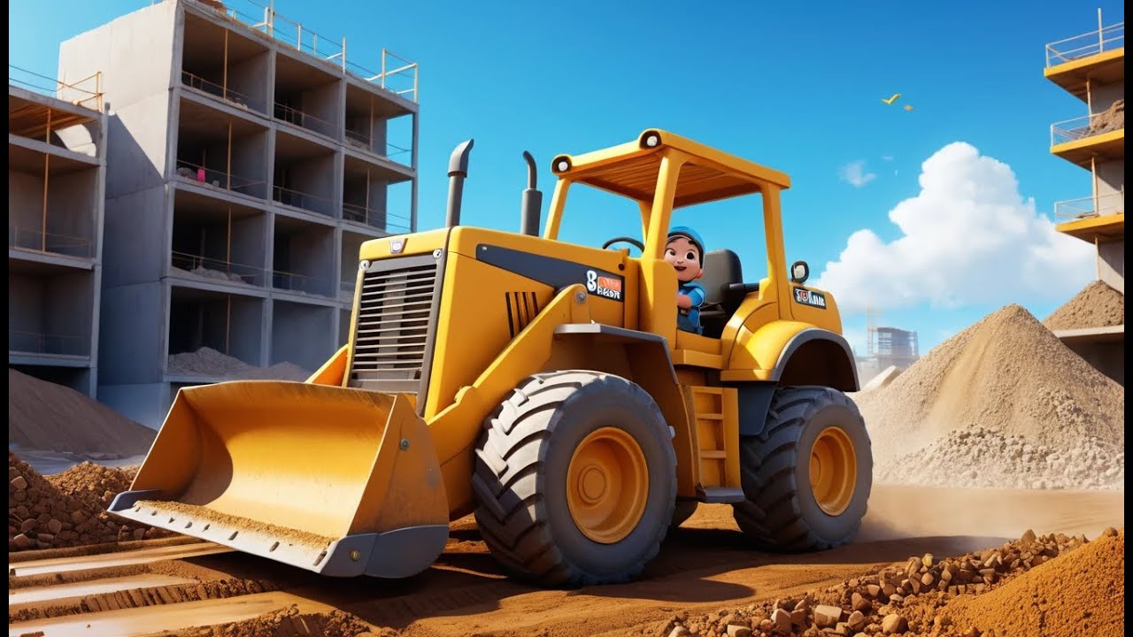 Bulldozer at the Building Site | Heavy Machine Song for Kids ...