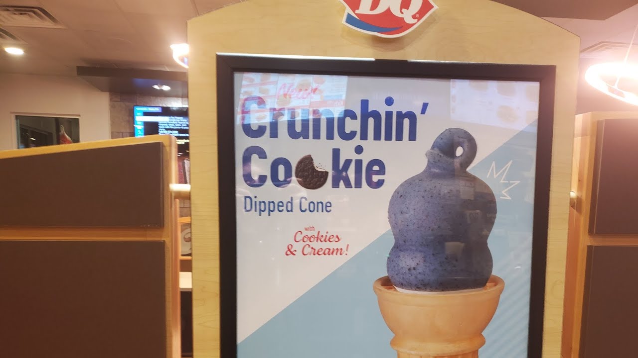 Trying Dairy Queen New Crunchin Cookie Dipped Cone - YouTube