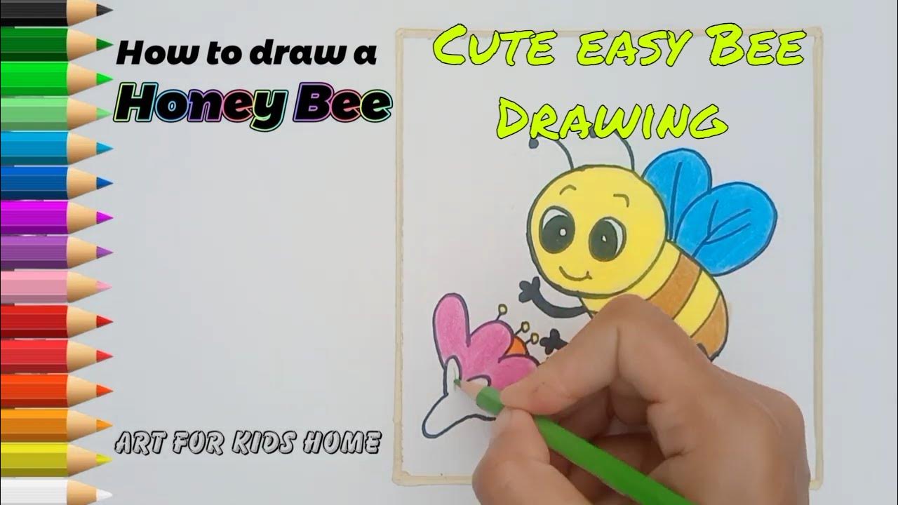 How to Draw a Honey Bee | Easy Step by Step Tutorial #howtodraw # ...