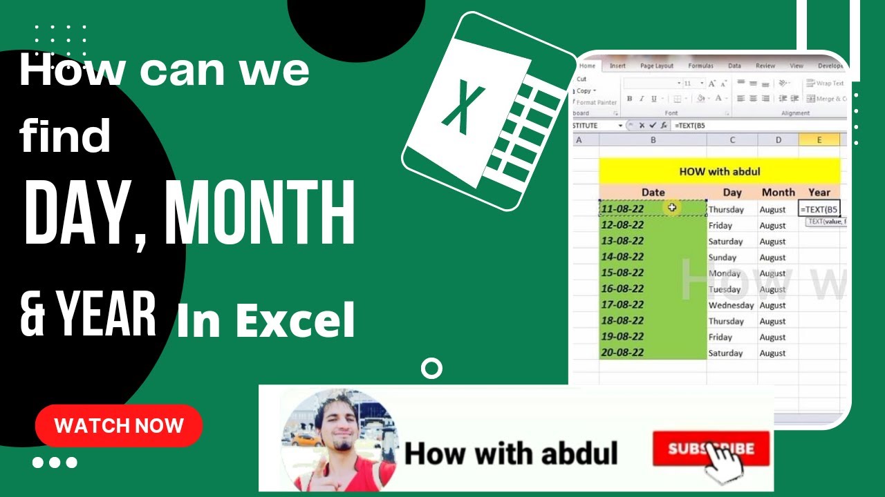 How To Find Out Day Month Year From Date In Excel How To how-to-find-out-day-month-year-from-date-in-excel-how-to