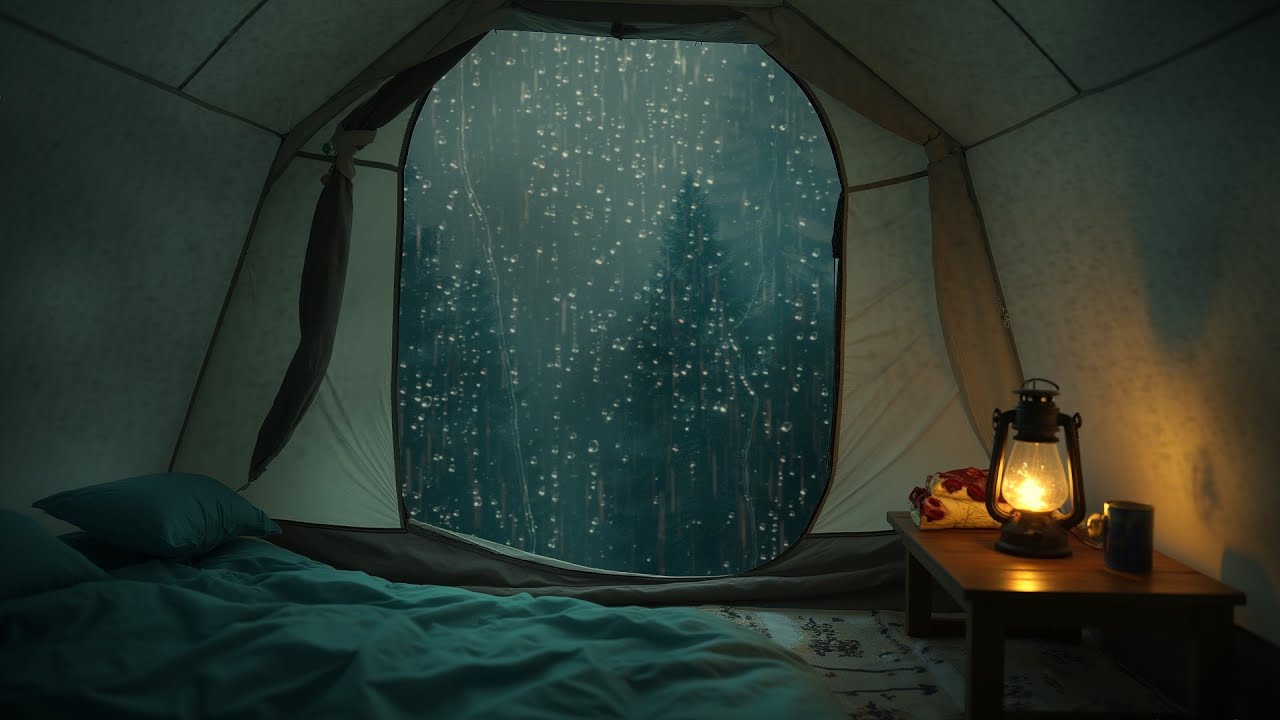 Gentle Rainstorm Sounds Inside a Tent | Restful Rain to Soothe Your ...