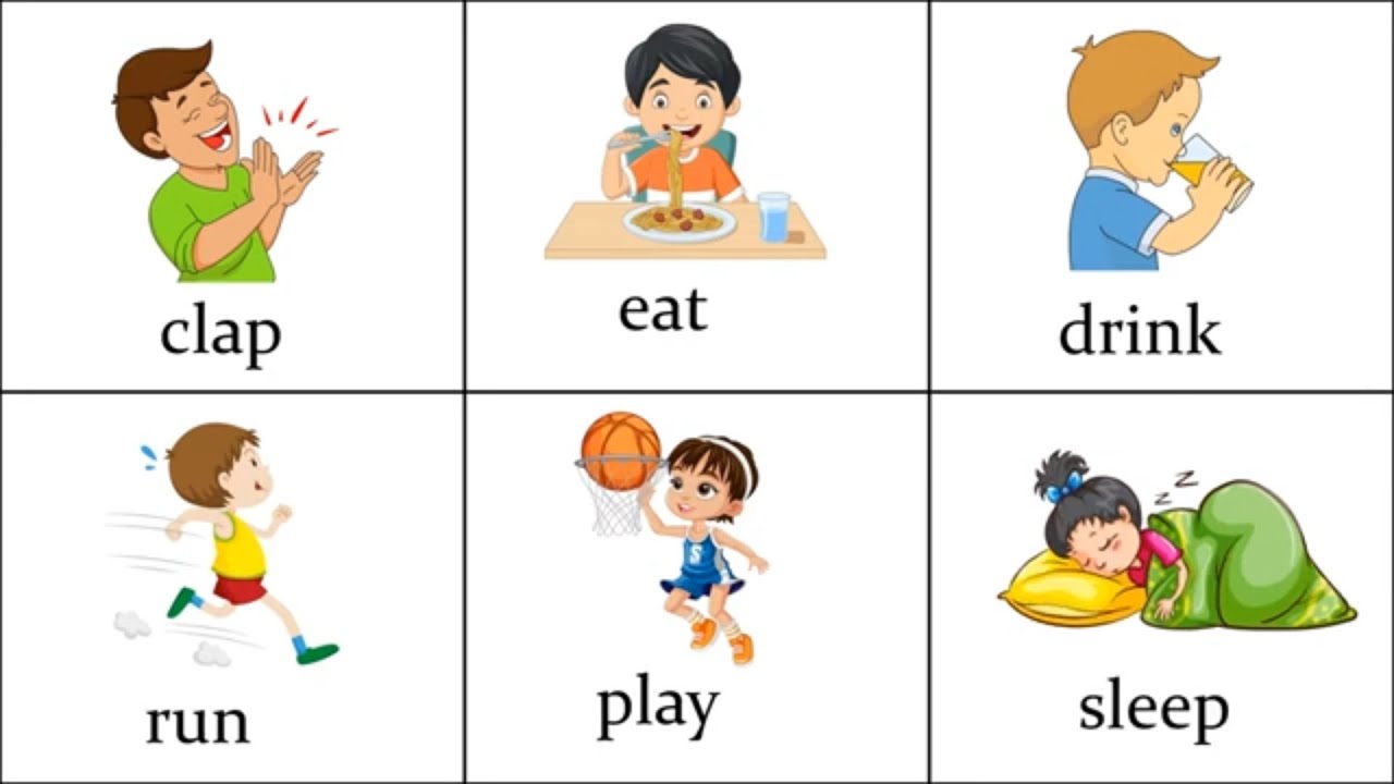 Action words for kids / Action verbs for Kids Vocabulary. - YouTube