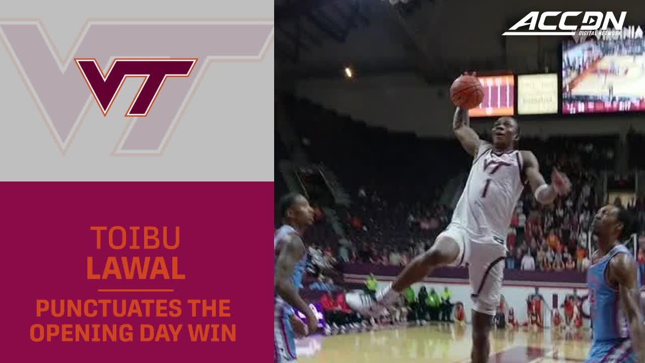 VT's Toibu Lawal Punctuates Hokies' Season Opening Win - YouTube