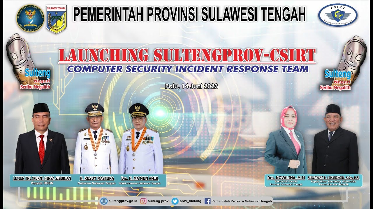 Launching CSIRT Provinsi Sulawesi Tengah (Sultengprov-CSIRT) - YouTube