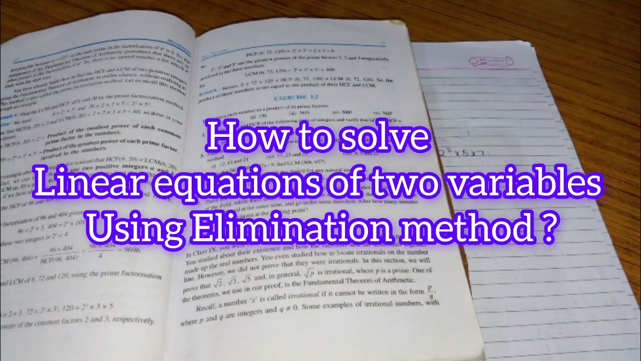 How to solve Linear equations in two variables using Elimination method ...