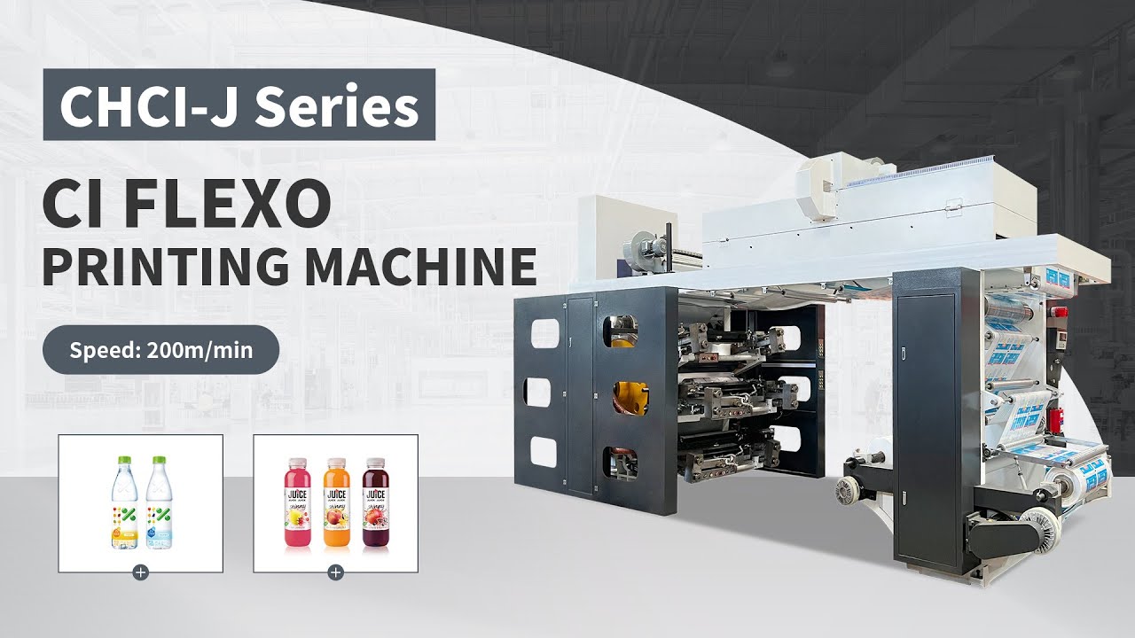 6 color ci flexo press for plastic labels/flexographic printer - YouTube