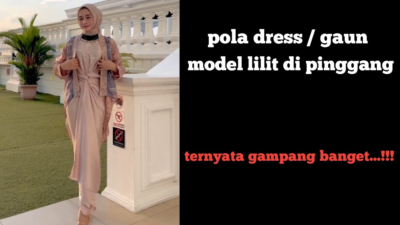 membuat pola dress drapery // pola gaun model lilit di pinggang - YouTube