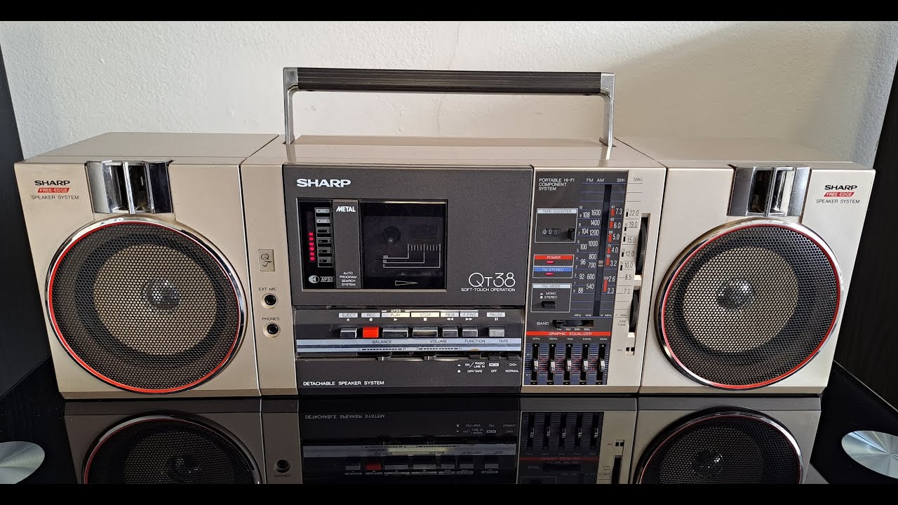 Sharp QT-38Z Boombox Demonstration After Service - YouTube