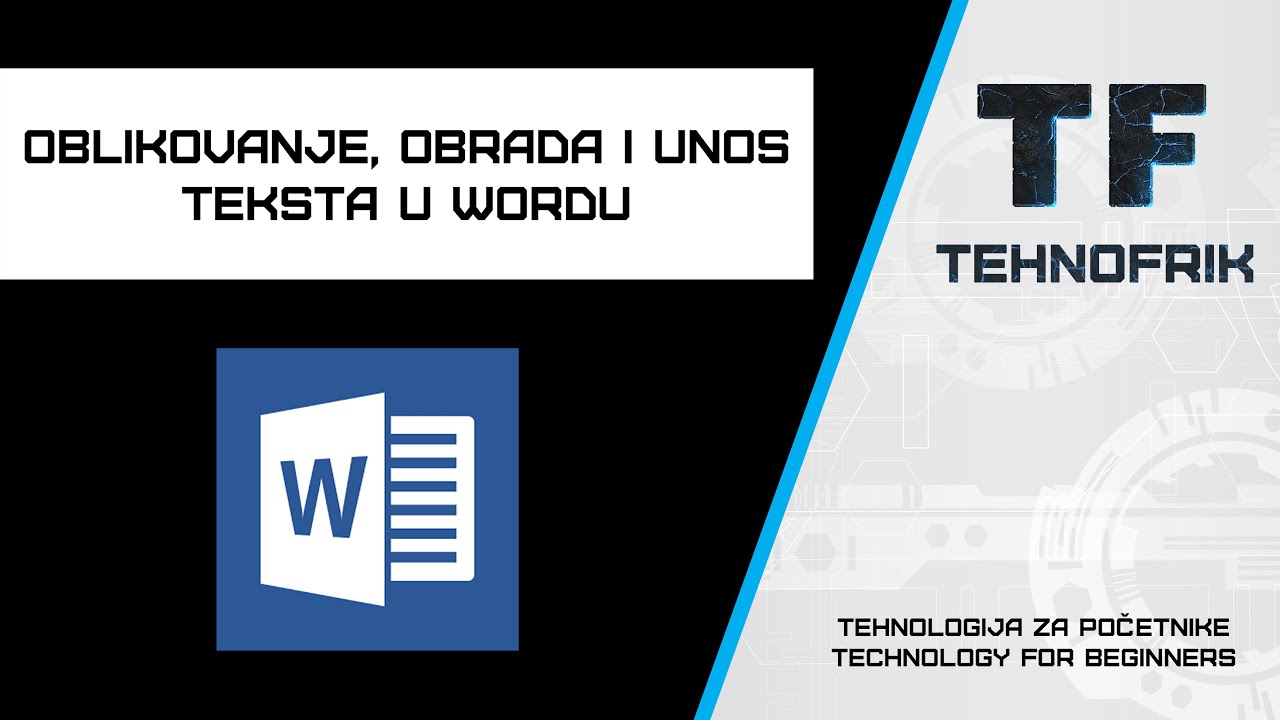 Oblikovanje, obrada i unos teksta u Wordu - YouTube