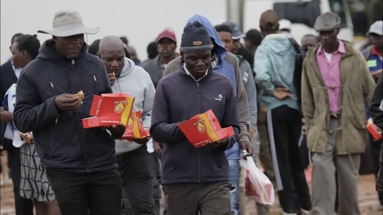 Soaked In Mud Citizens Happily Receive Boxes Of Chicken Slice In Gokwe ...
