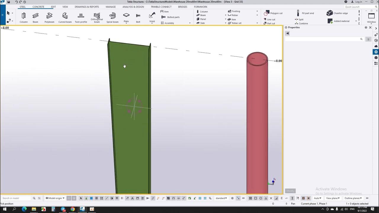 Tekla Structure KH - How to create steel column sections - YouTube