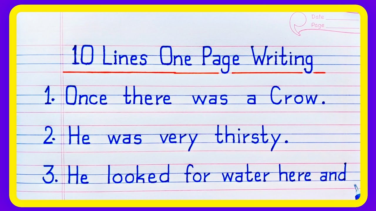 English writing | one page writing | english writing practice 10 lines ...