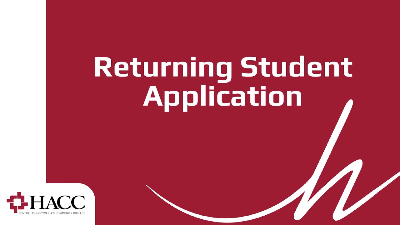 Returning HACC Student Application - YouTube