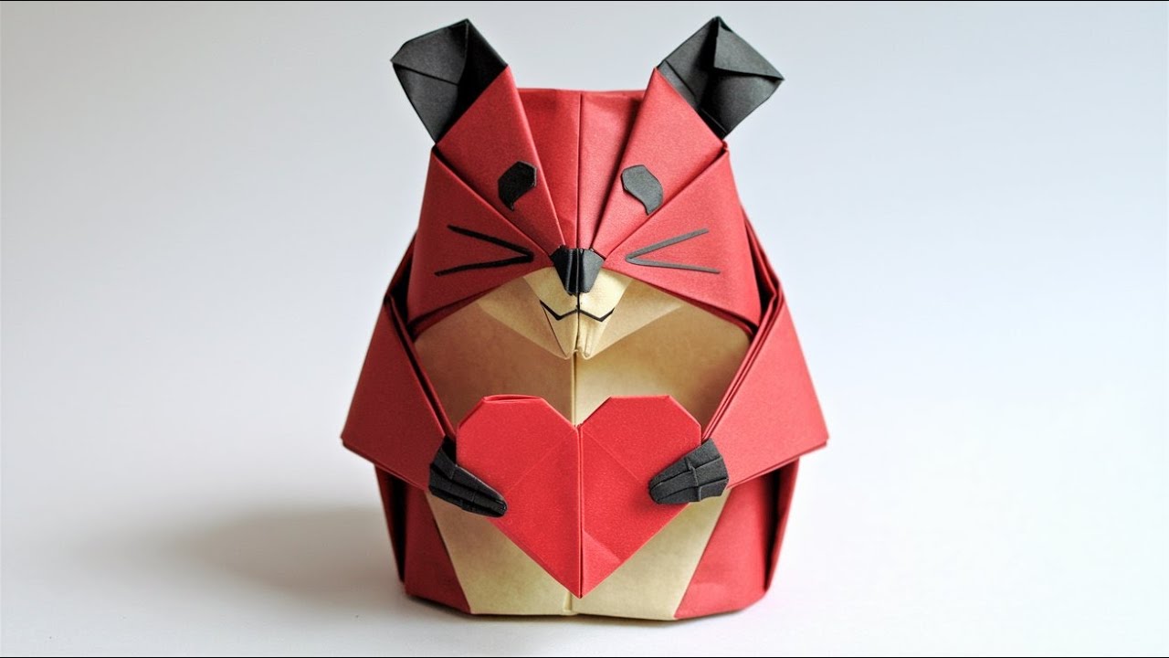 How To Make a Cute Hamster Holding a Heart | Easy Simple Origami - YouTube