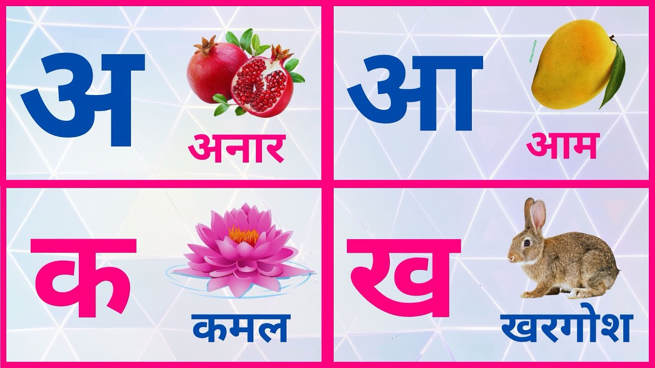 Learn Hindi alphabets | हिन्दी वर्णमाला Hindi Varnamala Pronunciation ...