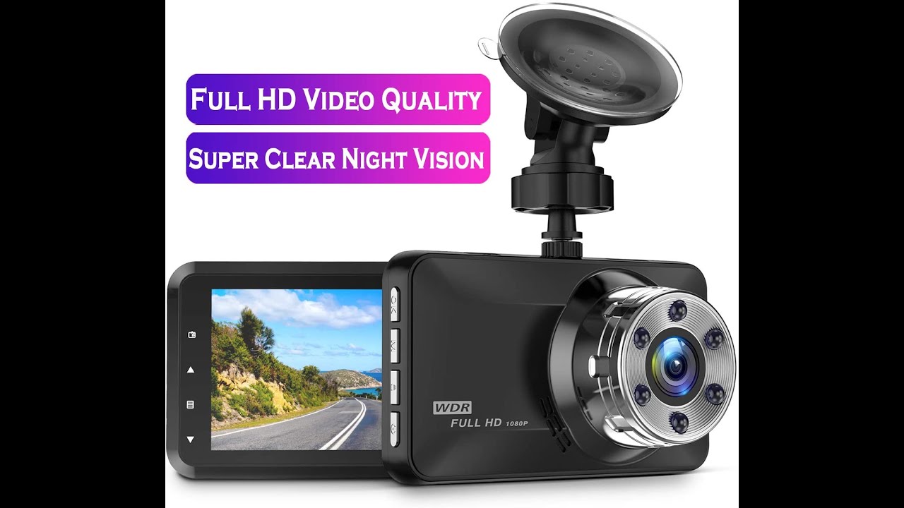 Dash Cam, Amuoc 1080P FHD DVR Car Driving Recorder 3 Inch LCD Screen ...