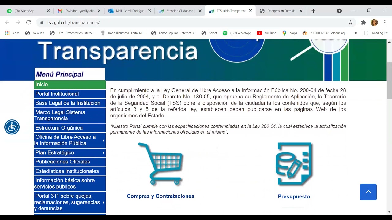 Manejo de la TSS Portal Al Público en General - YouTube