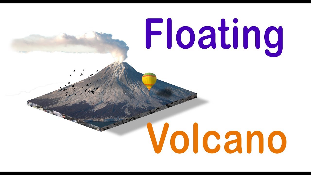 Photoshop Tutorial | Create an isometric Floating Volcano - YouTube