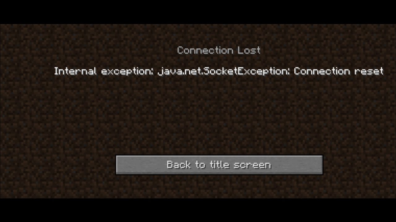 CONNECTION LOST - Internal exception java.net.socketException; connection reset - YouTube