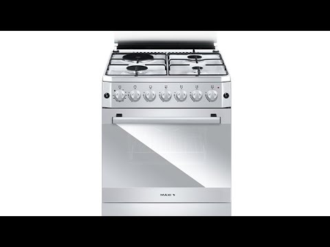 Maxi 60x60 (3+1) Burner Gas Cooker Inox Plus - YouTube