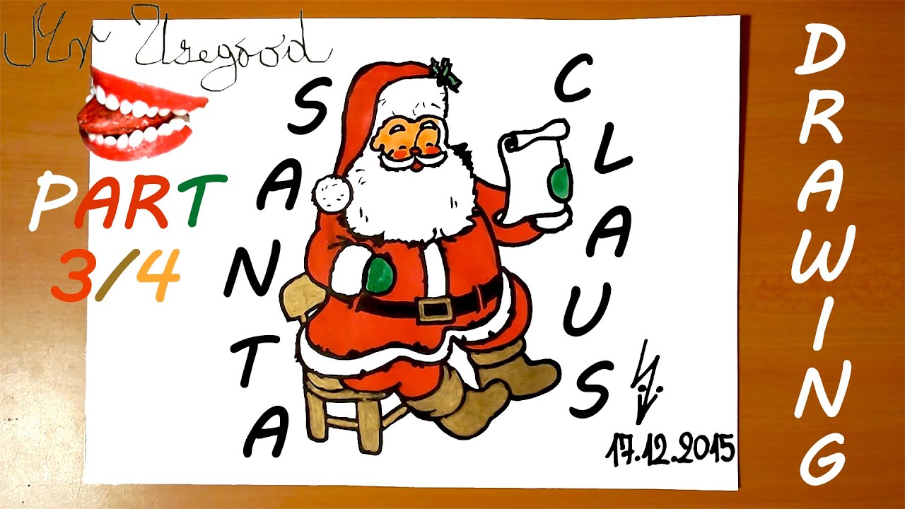 How to Draw SANTA CLAUS Step by Step Easy, Full body | Christmas Stuff ...