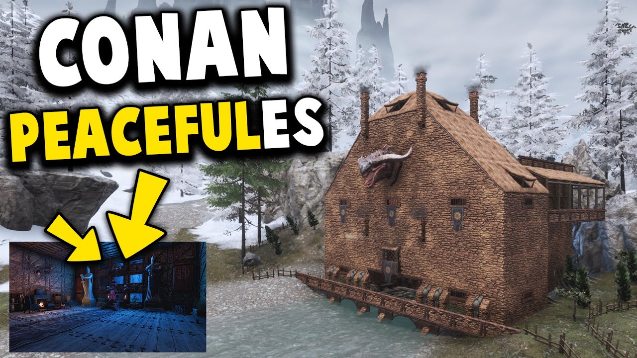 A Peaceful Base in Front of the Waterfall | CONAN EXILES - YouTube