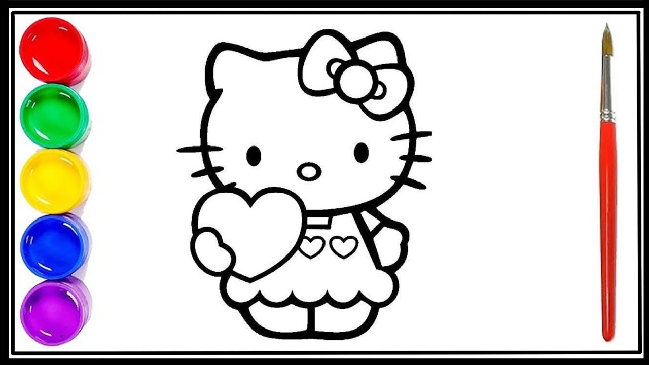 How to draw a cute Hello Kitty// Hello Kitty Drawing, Painting and ...