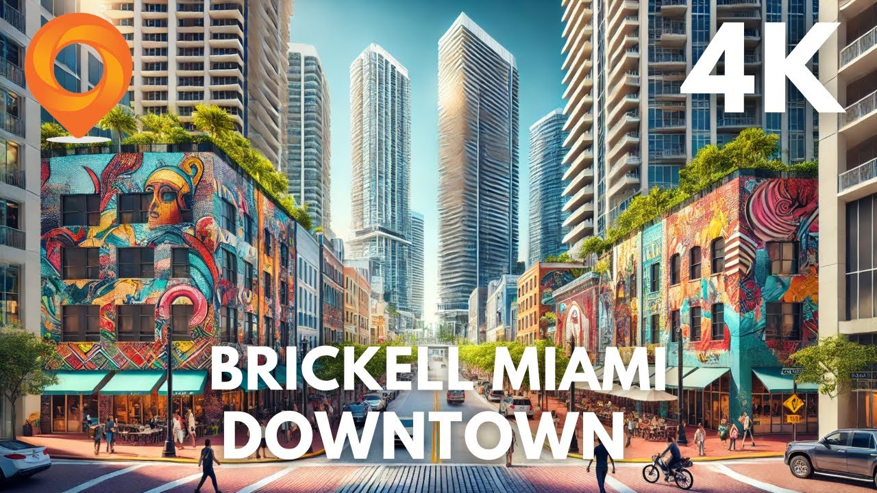 Brickell Miami Walking Tour | 4K Ultra HD | Stunning Downtown City ...