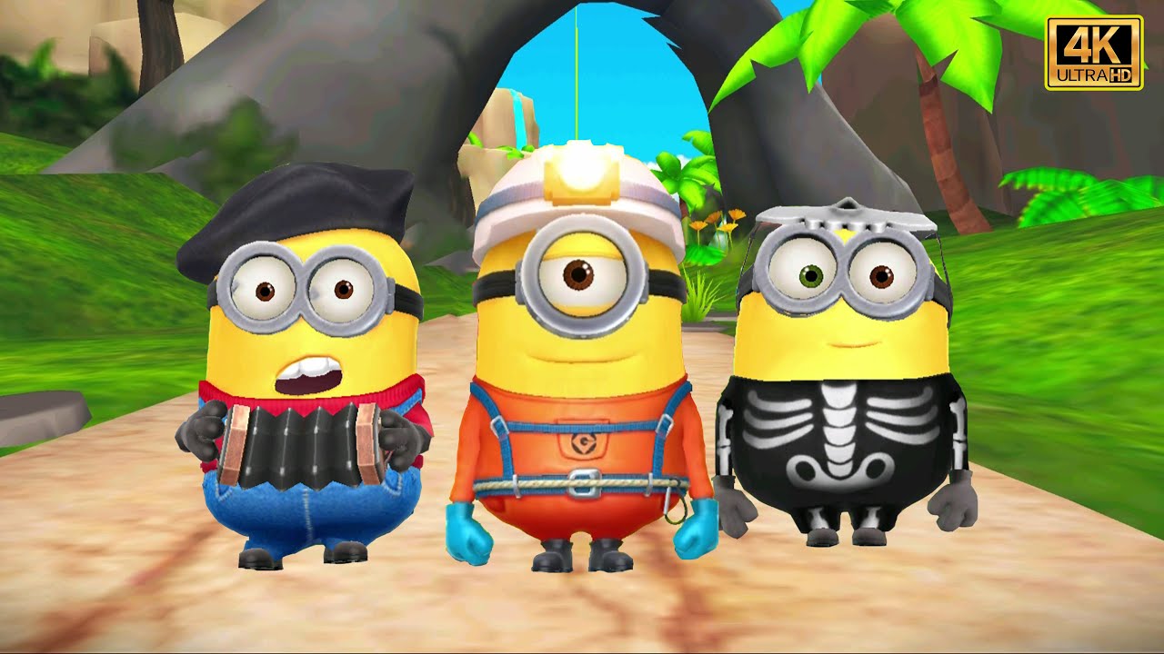 Skeleton Bob Minion Spelunker Stuart Minion and Romantic Minion in ...