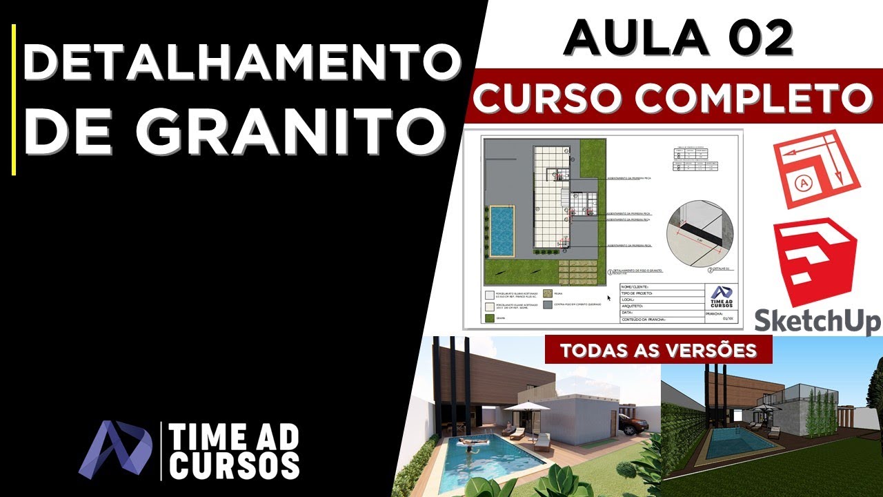Aula 02 | Projeto de Detalhamento de um granito | Layout do SkechUp ...