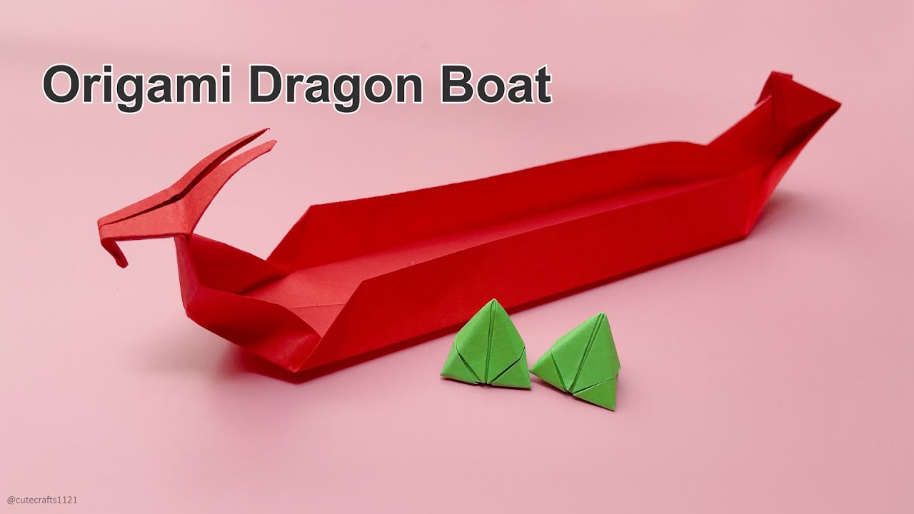 Origami Dragon boat.How to make a paper boat. Easy paper crafts.Dragon ...