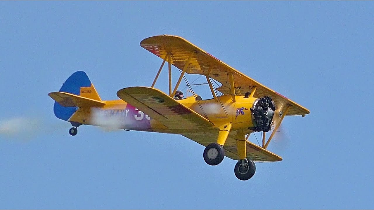 1942 Stearman vintage biplane display by Georg Raab - YouTube